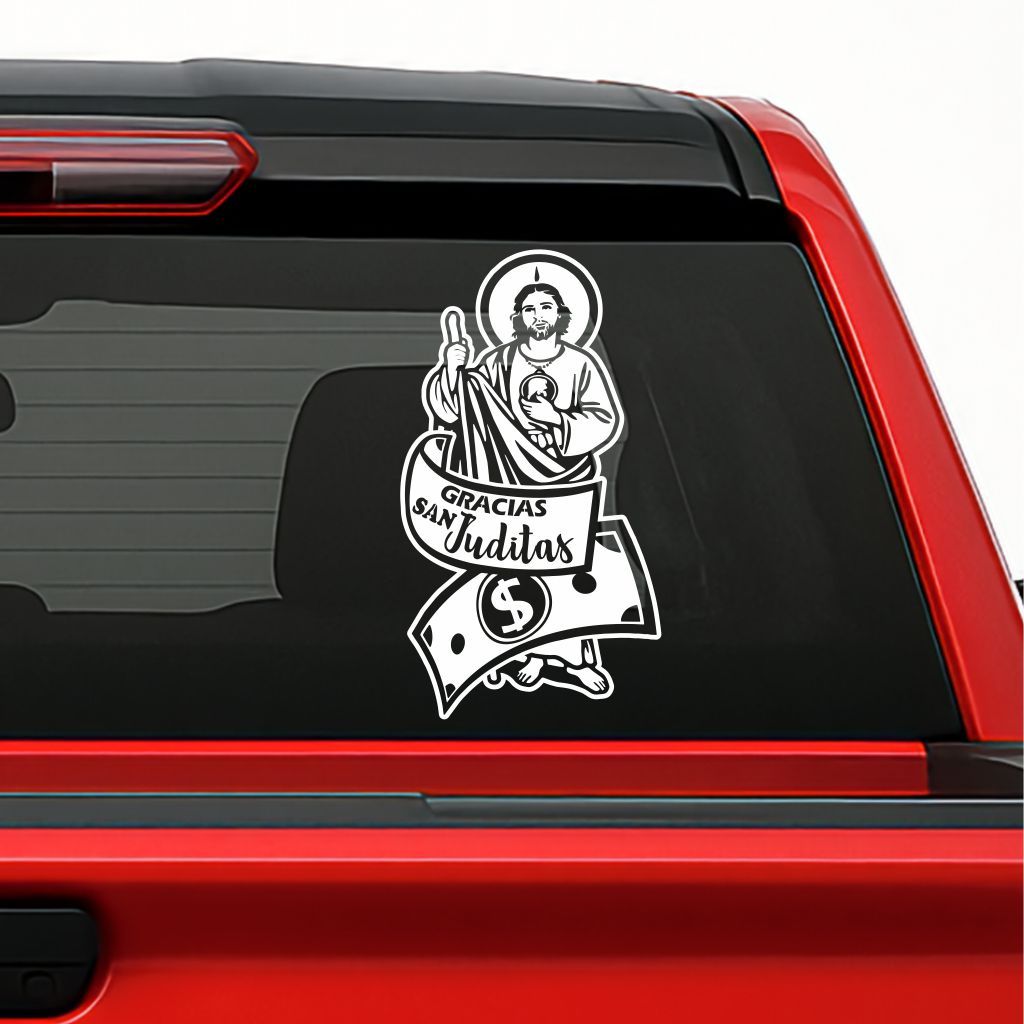 San Judas Tadeo Money Sticker – Saint Jude Prosperity Vinyl Decal for ...